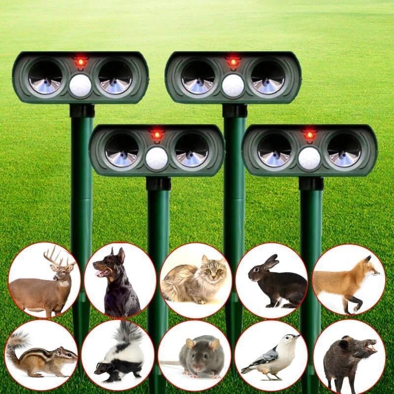 Solar Power Ultrasonic Animal Pest Repeller Infrared Sensor Waterproof ...